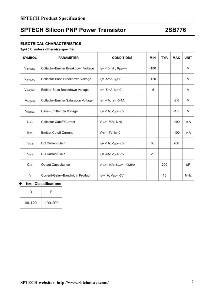 2SB776 datasheet page 2