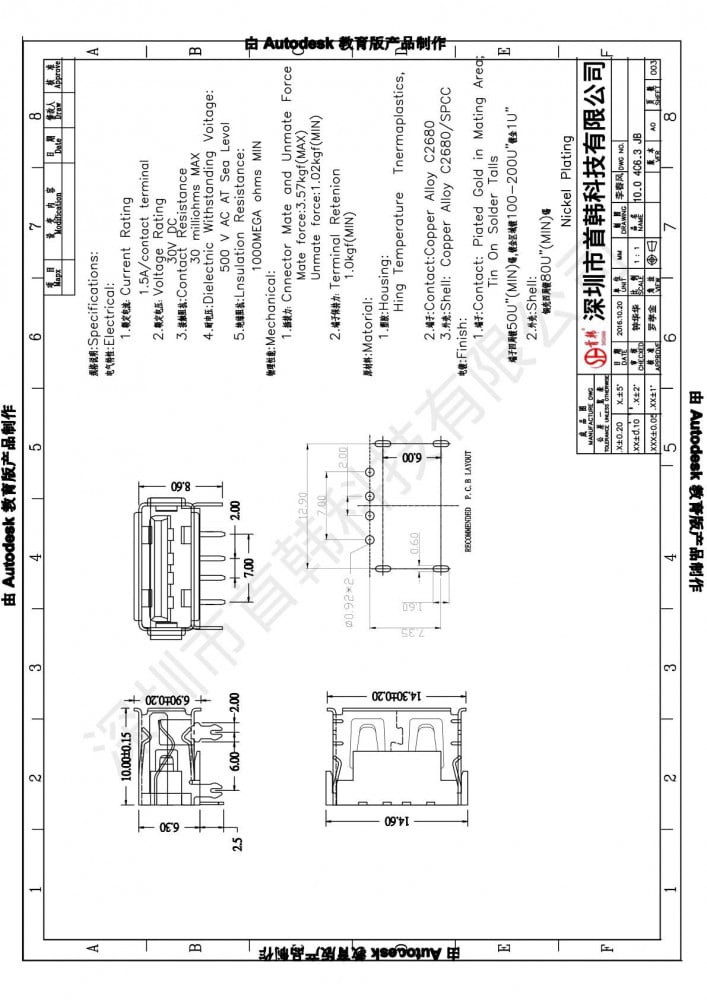 SHOU HAN 10.0 4C6.3 JB specification page 1