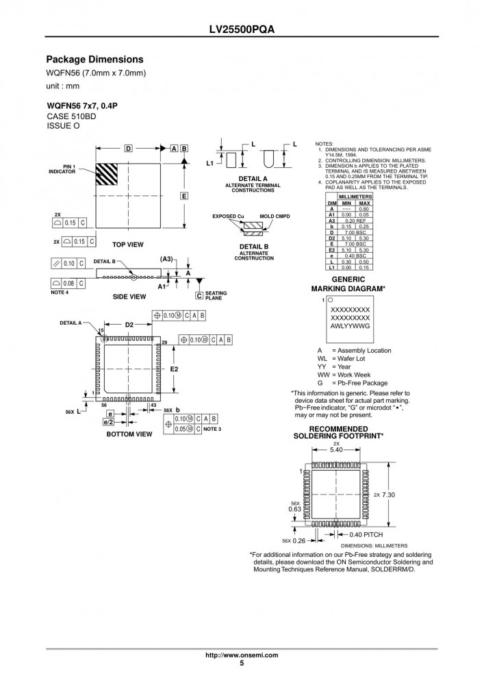 LV25500PQA datasheet page 5