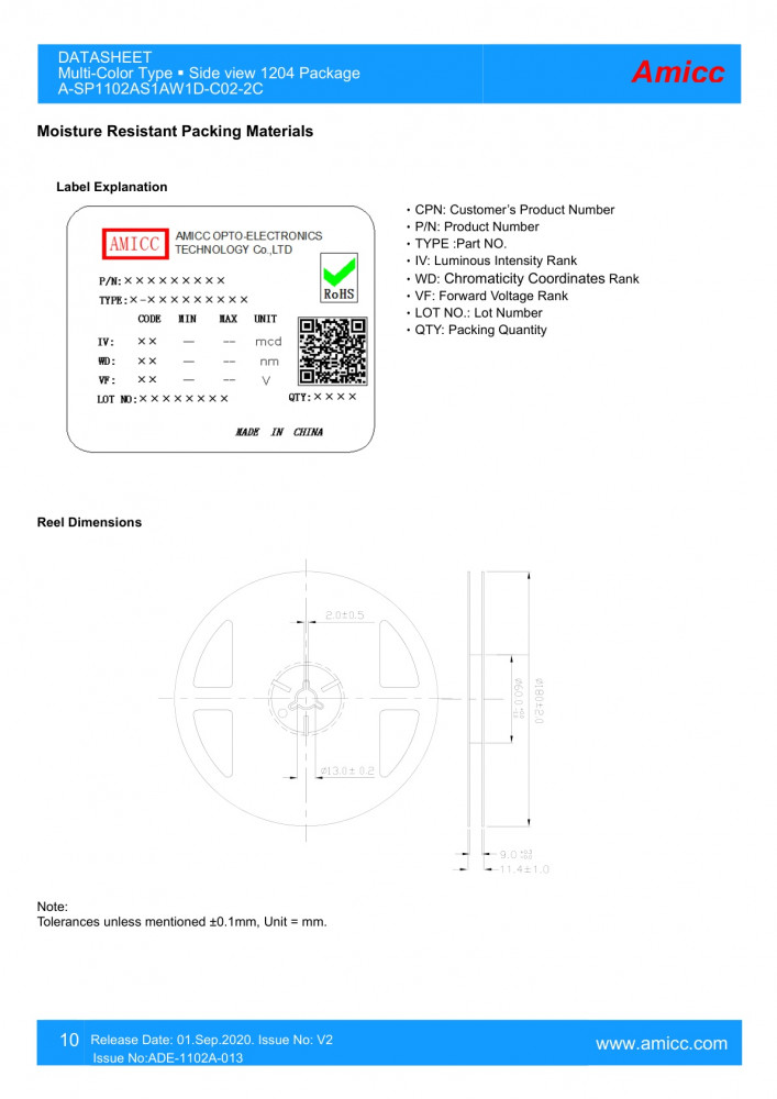 Amicc datasheet page 10