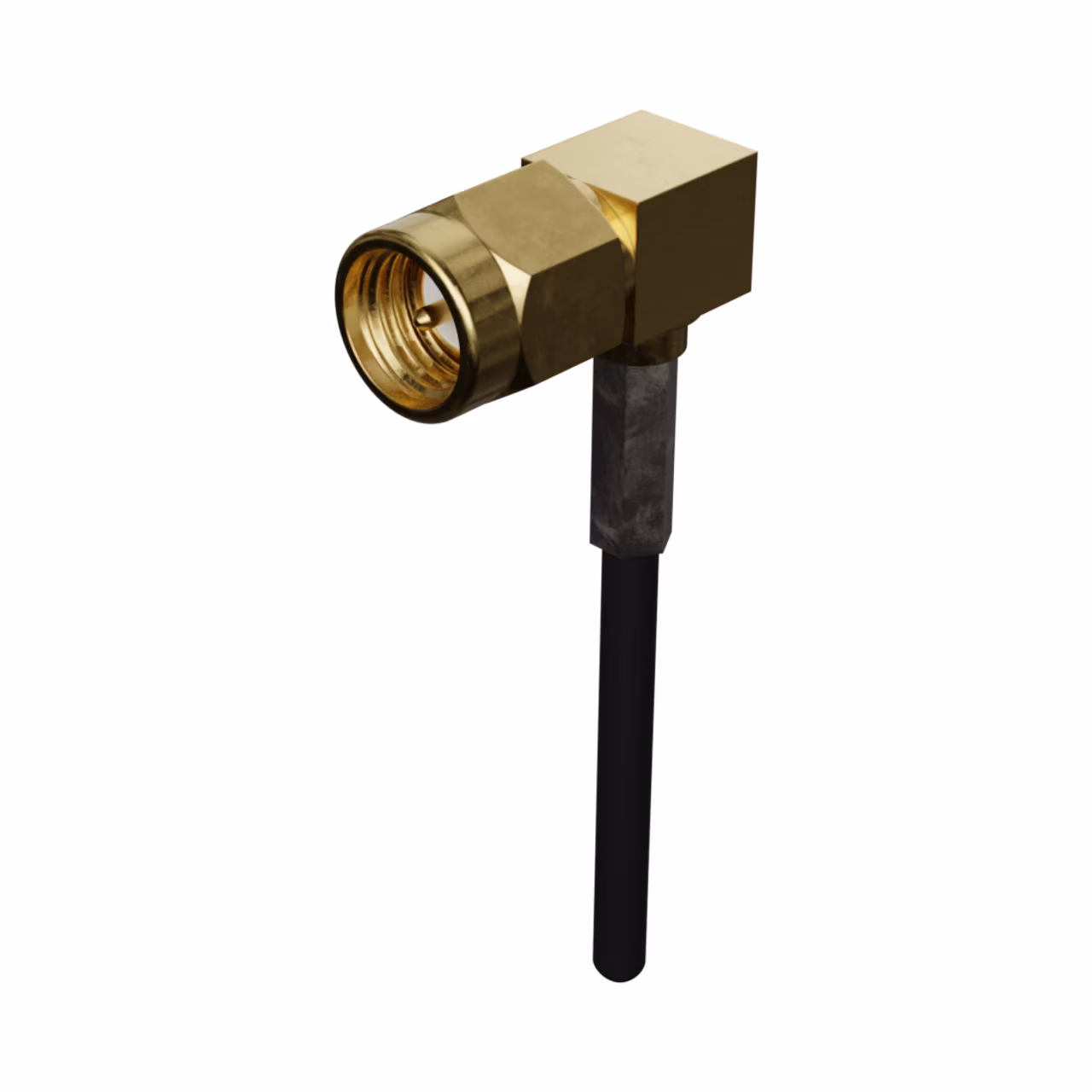 SMA Plug, Right-Angle, Crimp, RG-174, RG-188 and RG-316 Cable, Brass Body, Gold (Au) Plated, No Shrink Tube, One Piece Per Bag, 50 Ohms for sale
