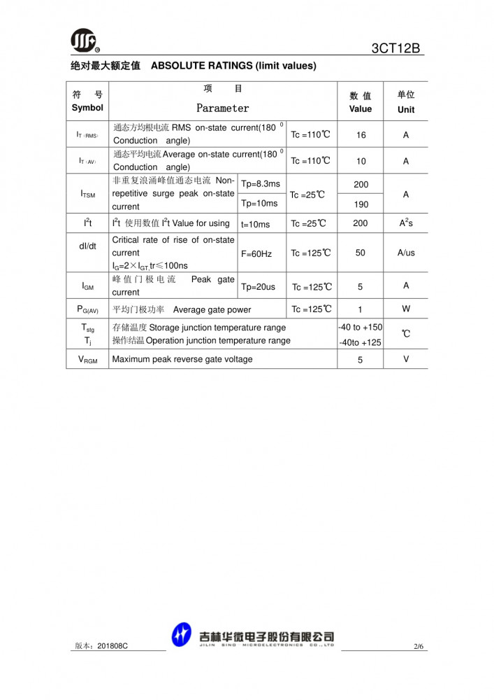3CT12B datasheet page 2