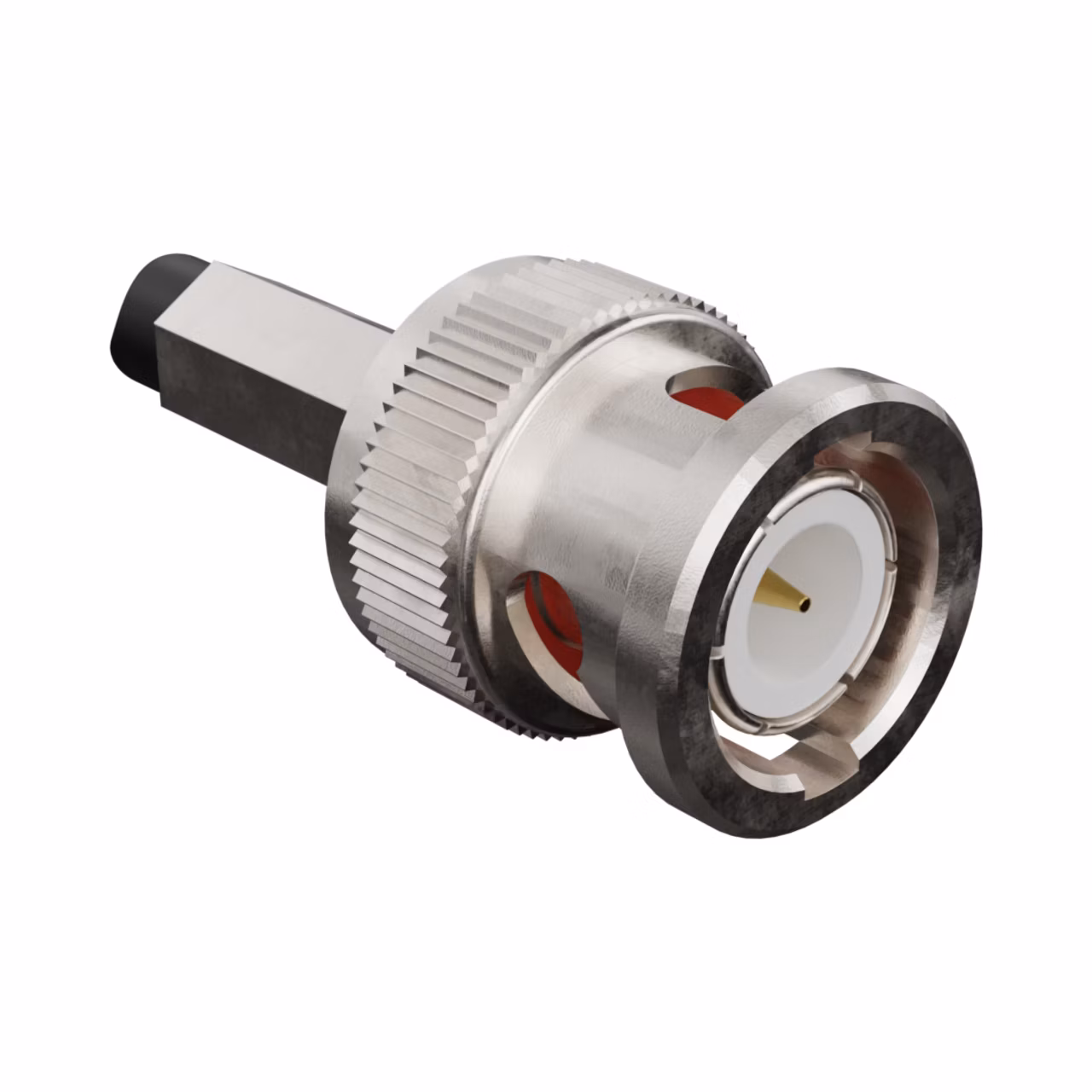 BNC Plug, Straight, Crimp, RG-141, RG-303 and RG-58 Cable, Brass Body, Nickel (Ni) Plated, One Piece per Bag, 50 Ohms for sale