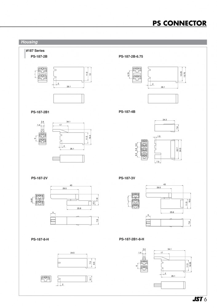 JST PS connector catalog page 6