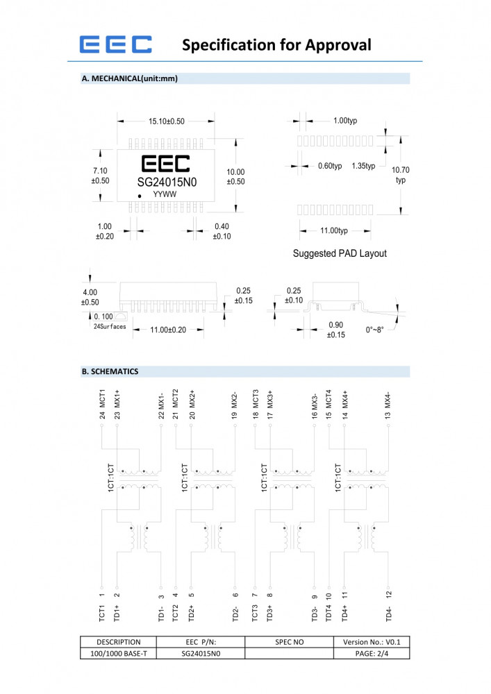 SG24015N0 approval document page 3