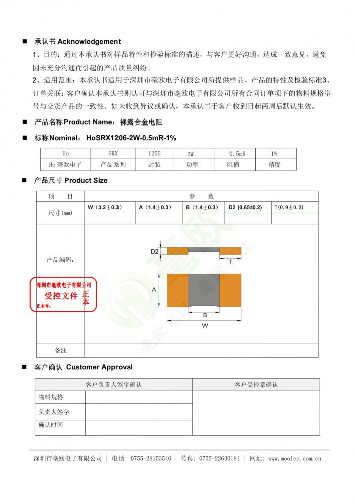 Milliohm HoSRX1206 product document page 2
