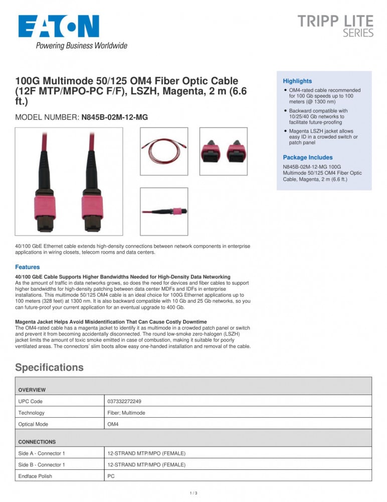 N845B-02M-12-MG technical document page 1