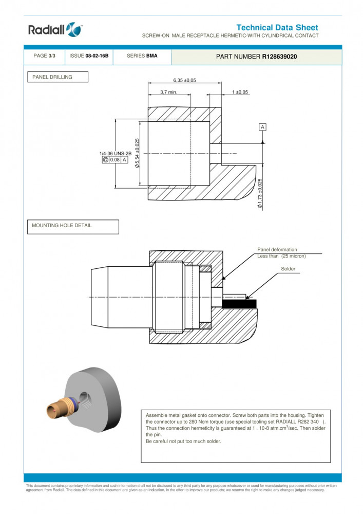 Radiall R128639020 product drawing, page 3