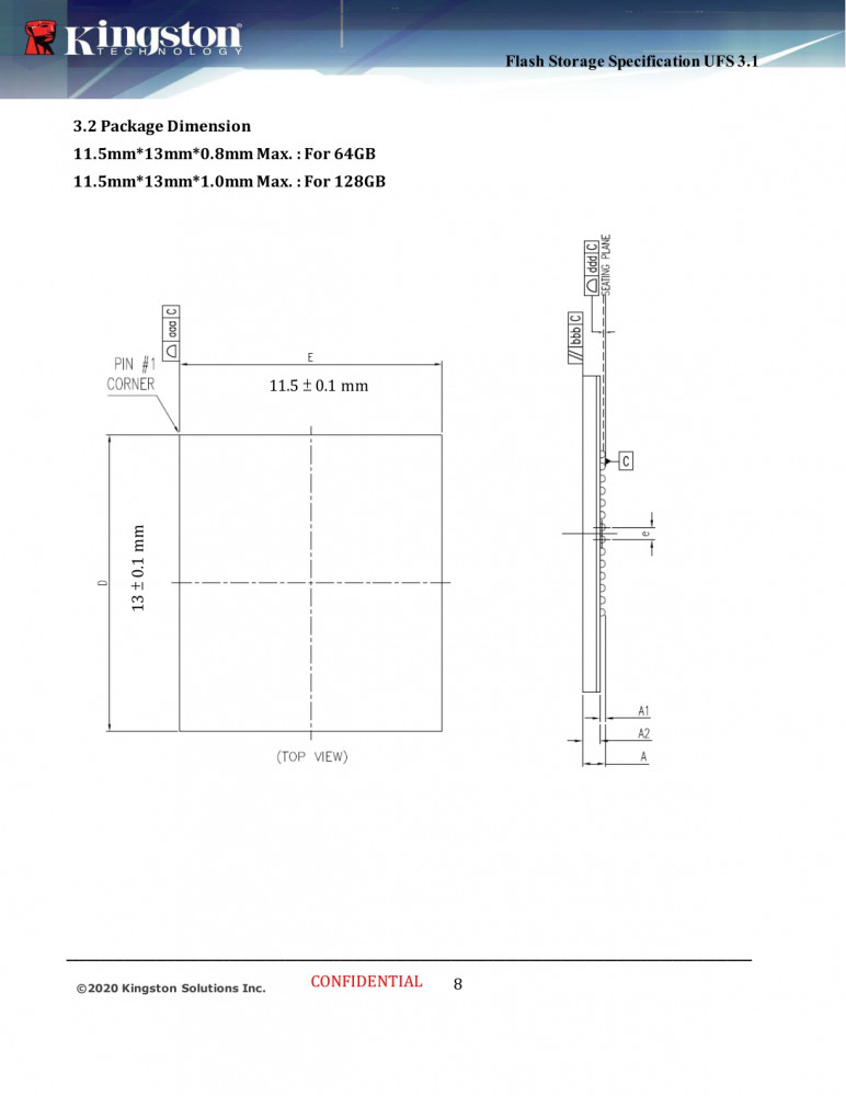 Kingston UFS datasheet page 8
