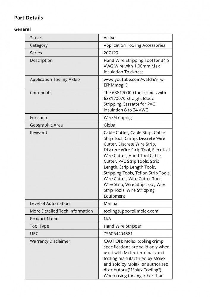 Molex 638170000 tooling document image, page 2