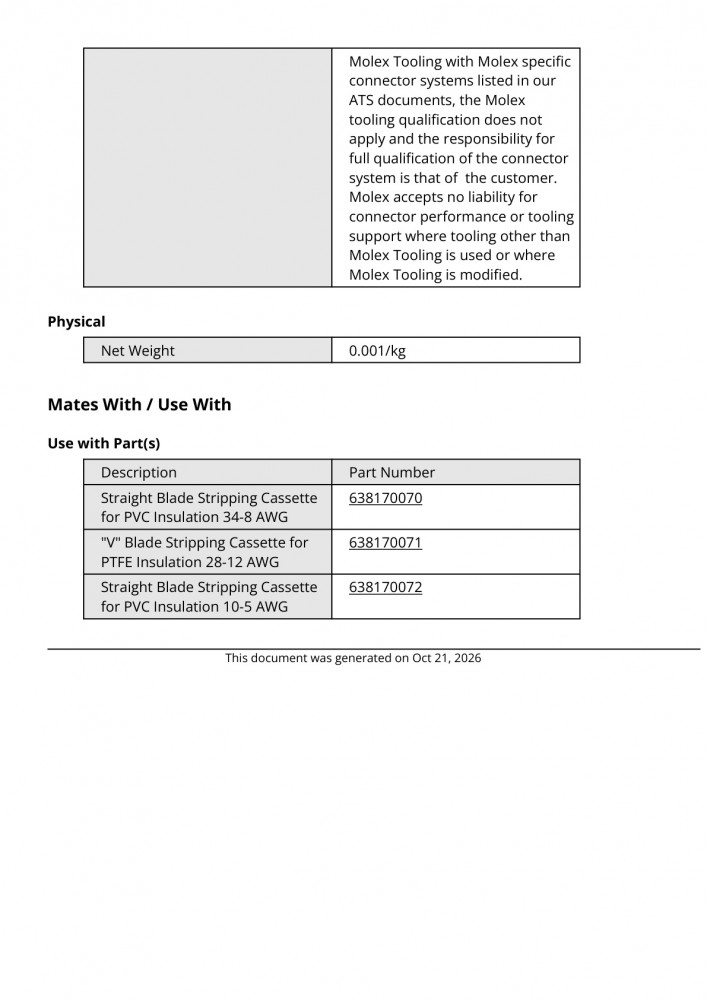 Molex 638170000 tooling document image, page 3