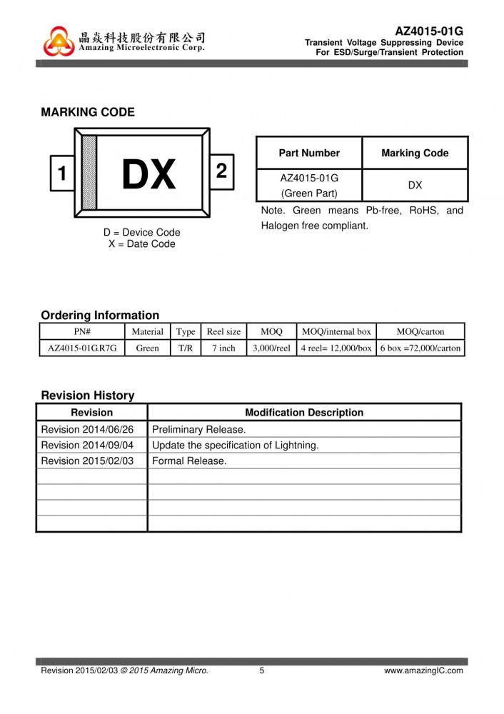 AZ4015-01G technical document page 5