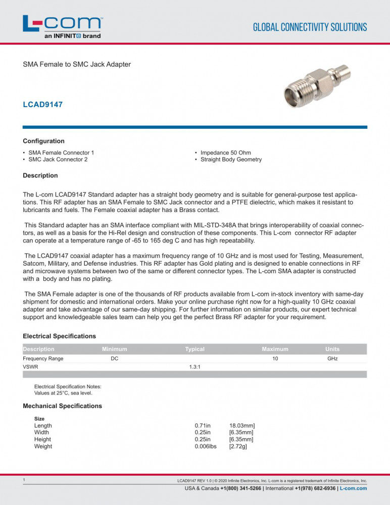 LCAD9147 datasheet page 1