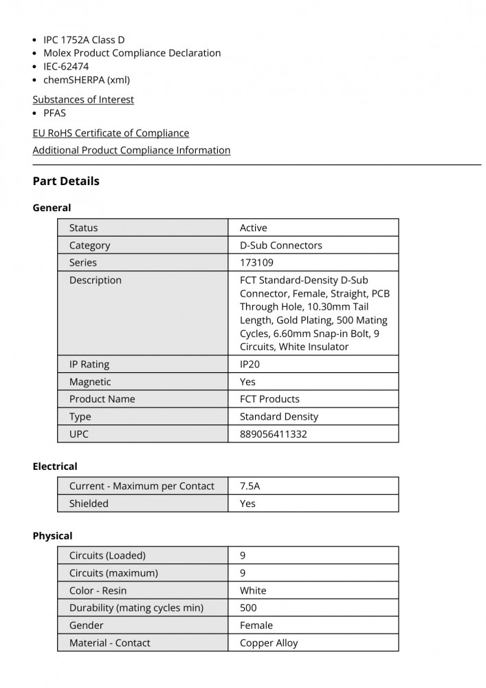 MOLEX 1731090074 product drawing page 2
