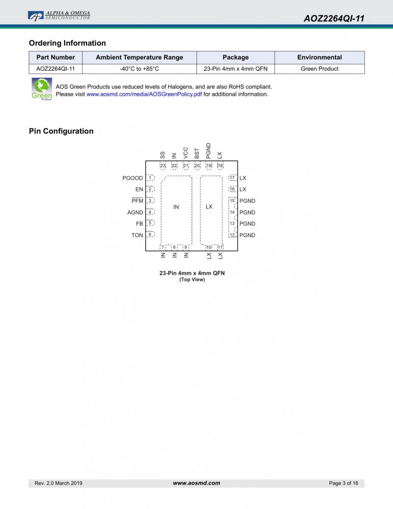 AOZ2264QI-11 datasheet page 3