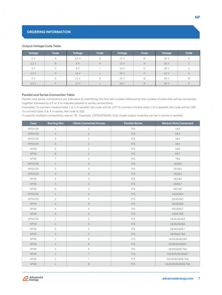 Advanced Energy NeoPower NP05 technical document page 7