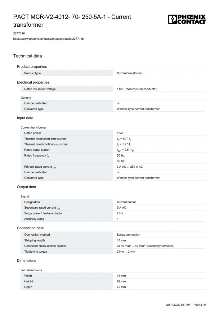 Phoenix Contact 2277116 technical document page 2
