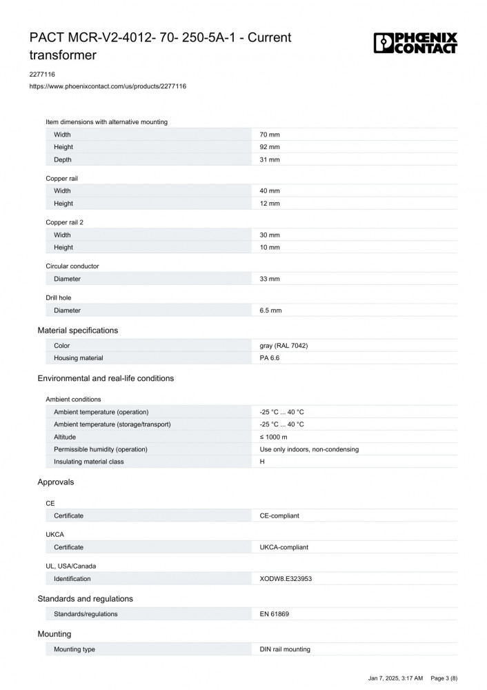 Phoenix Contact 2277116 technical document page 3