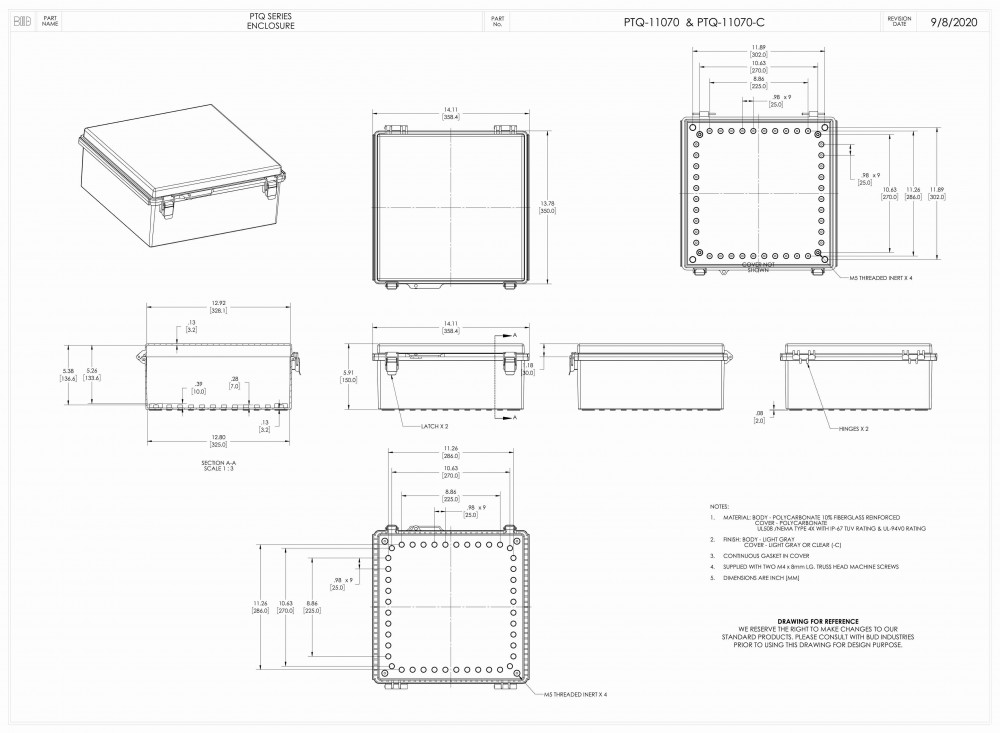 PTQ-11070-C technical drawing reference