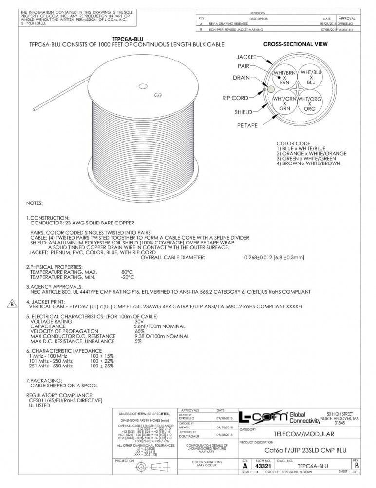 TFPC6A-BLU technical drawing