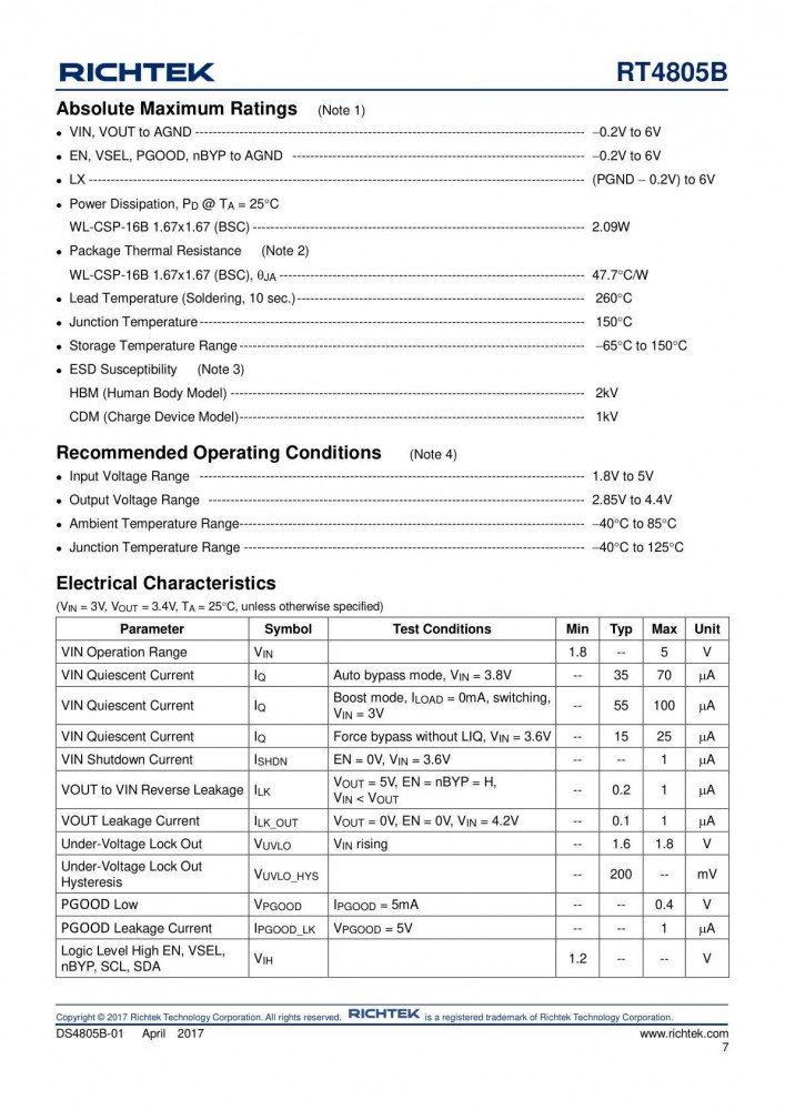 RT4805B datasheet page 7