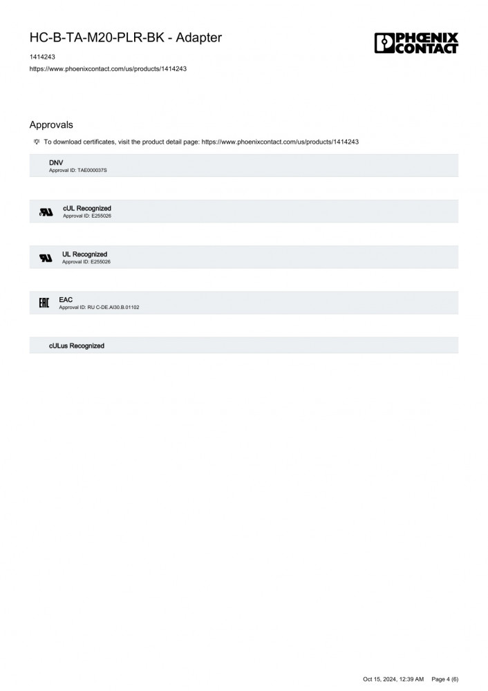 Phoenix Contact 1414243 product documentation page 4