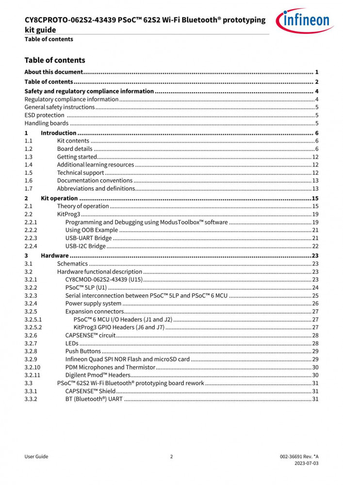 CY8CPROTO-062S2-43439 guide page 2