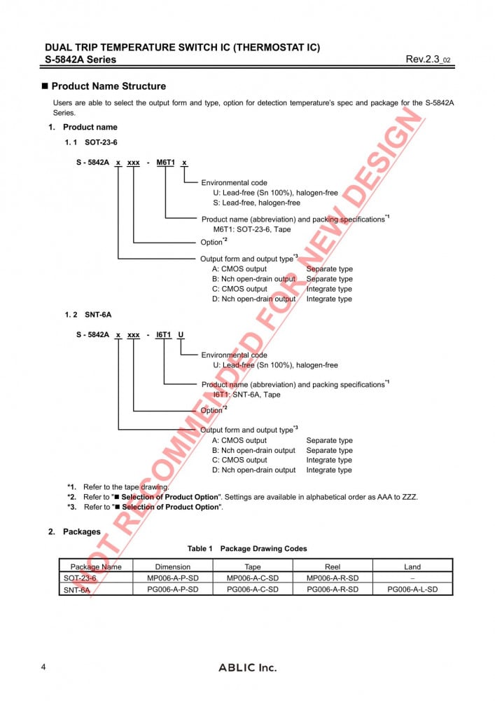 ABLIC S-5842A datasheet page 4
