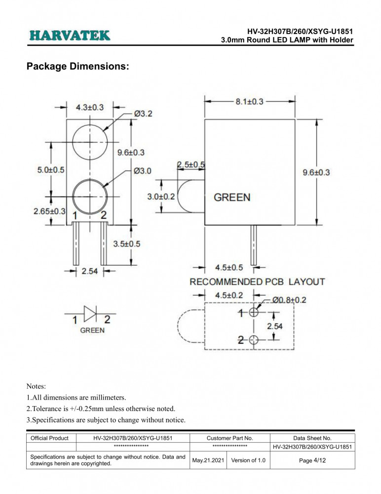 HV-32H307B/260/XSYG-U1851 datasheet page 4