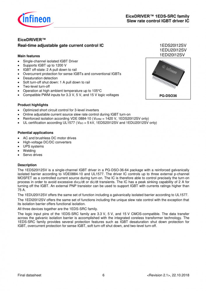 Infineon 1EDI20I12SV datasheet page 6