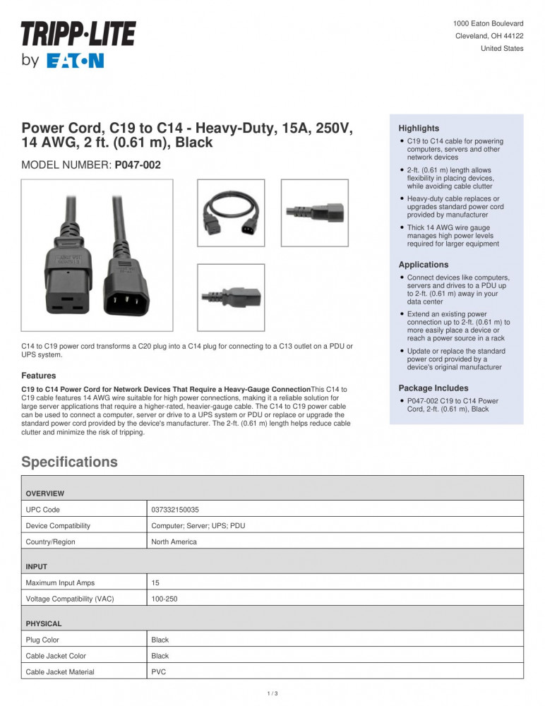 P047-002 technical document page 1