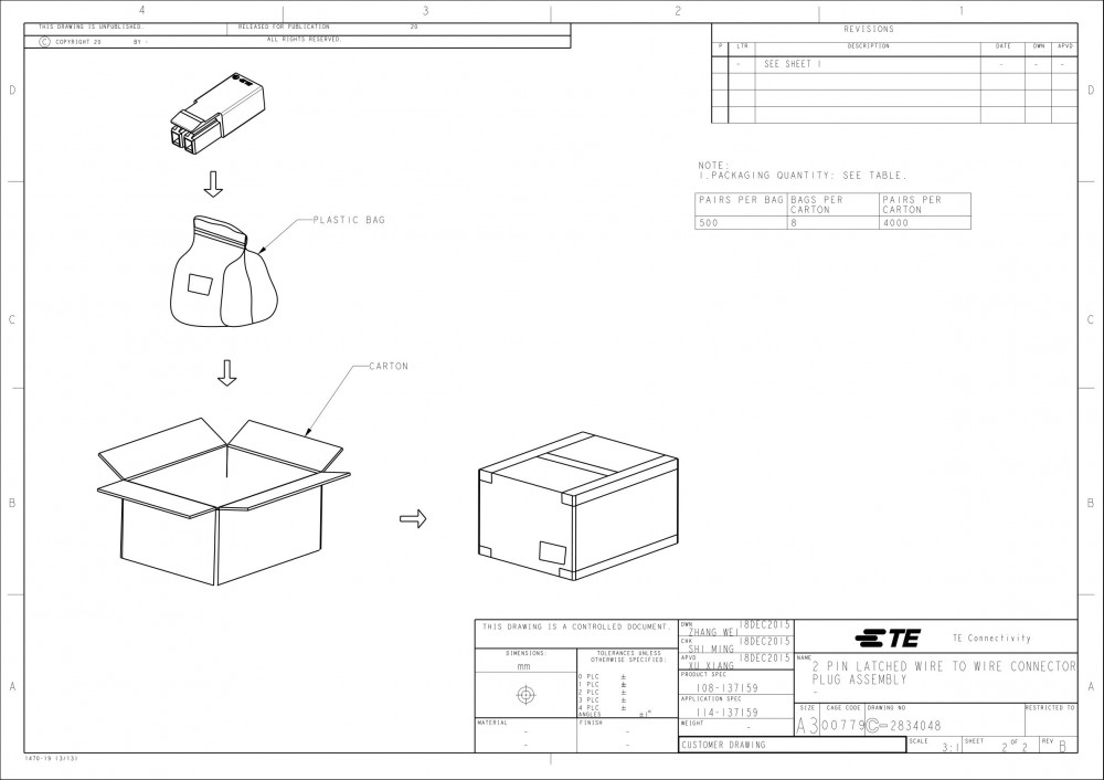 TE Connectivity 2834048-3 controlled drawing page 2