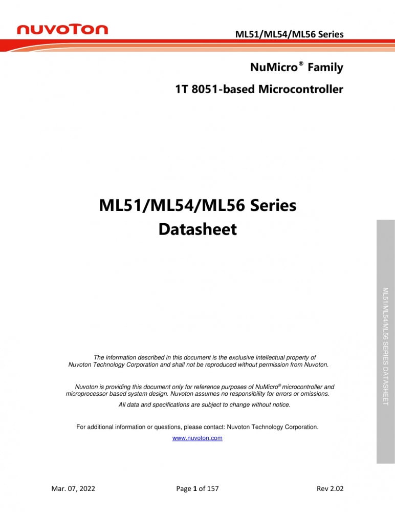 ML51 series datasheet page 1