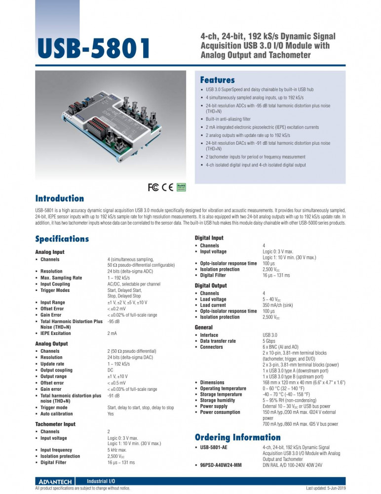 USB-5801 technical document preview