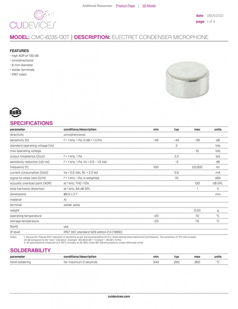 CMC-6035-130T datasheet page 1