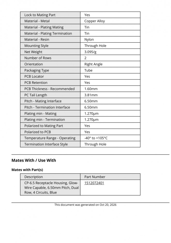 MOLEX 2035551014 technical document page 3