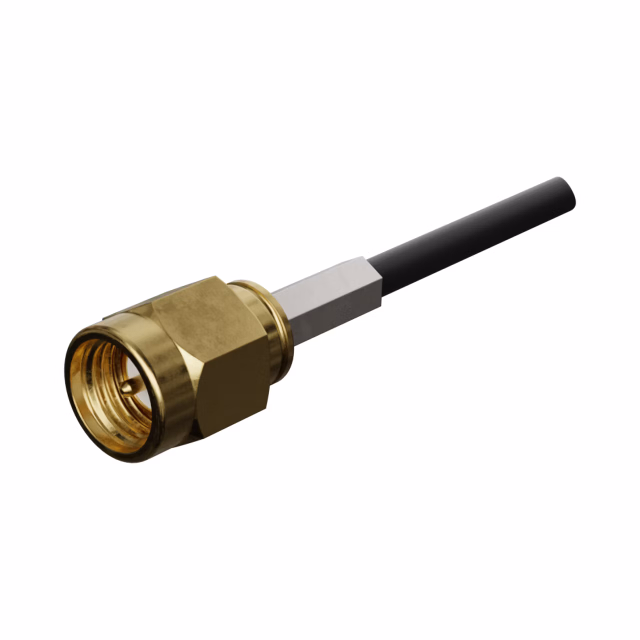 SMA Plug, Straight, Crimp, RG-174, RG-188, and RG-316 Cable, Brass Body with Gold (Au) Plating, w/o Shrink Tube, Tray, 50 Ohms for sale