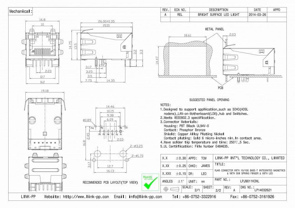 LPJ9011KONL technical drawing page 2