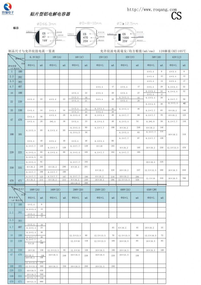 ROQANG CS series datasheet page 2