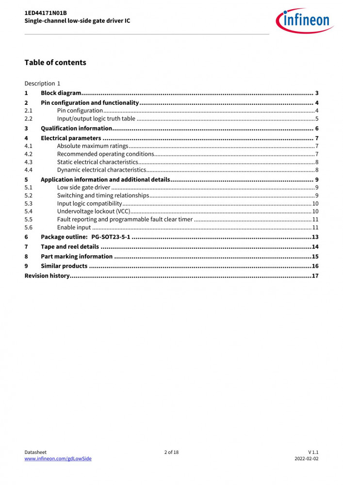 1ED44171N01B datasheet page 2