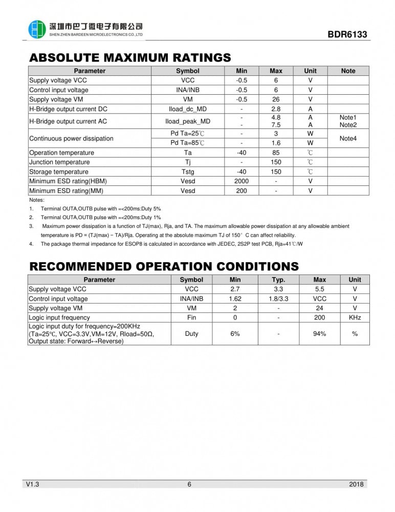 BDR6133 datasheet page 6