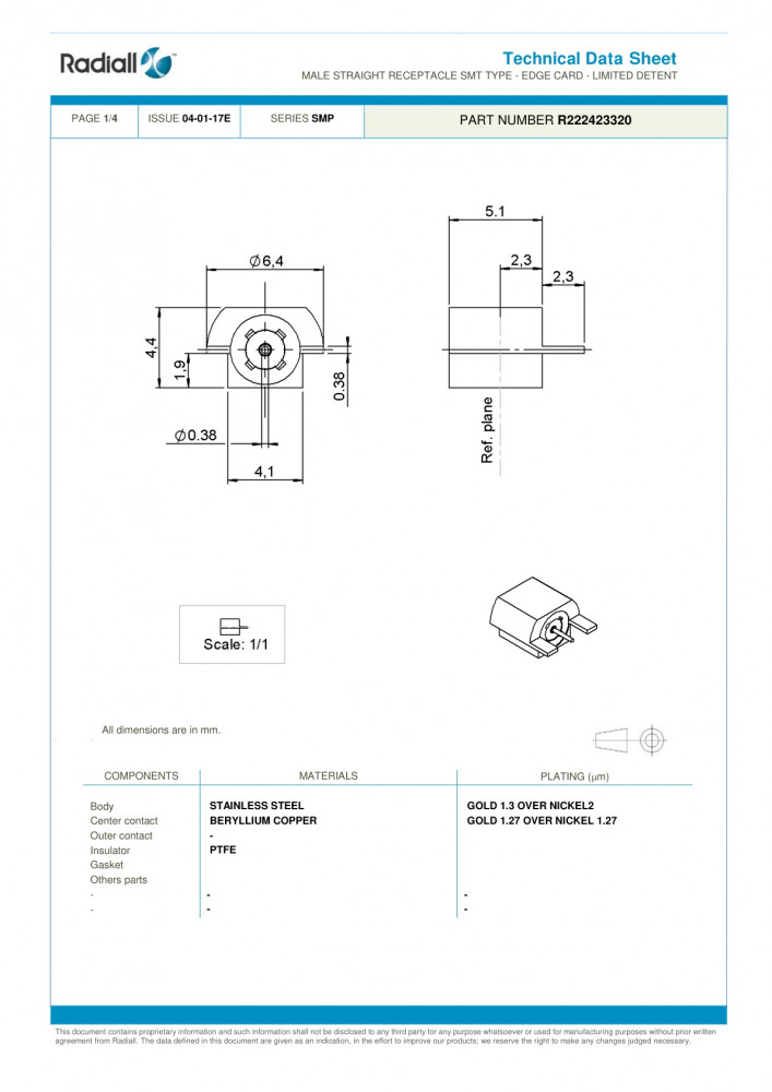 Radiall R222423320 datasheet page 1