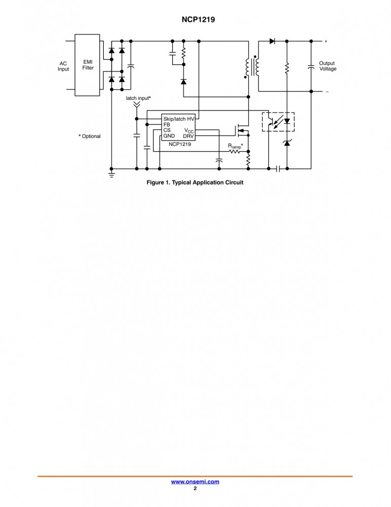 NCP1219 technical document page 2
