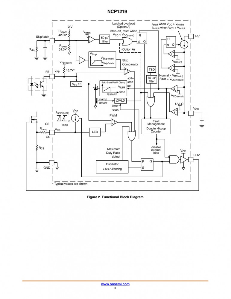 NCP1219 technical document page 3