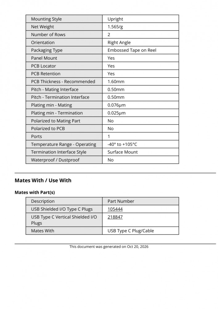 Technical document preview 3 for MOLEX 2286580001