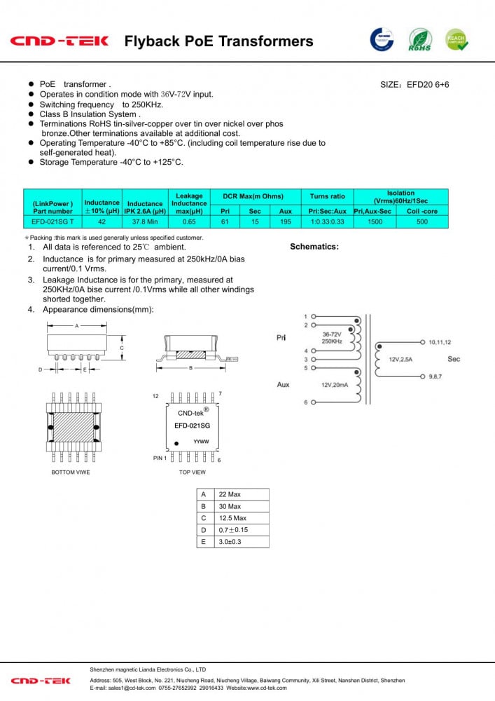 EFD-021SG T technical drawing and specification sheet