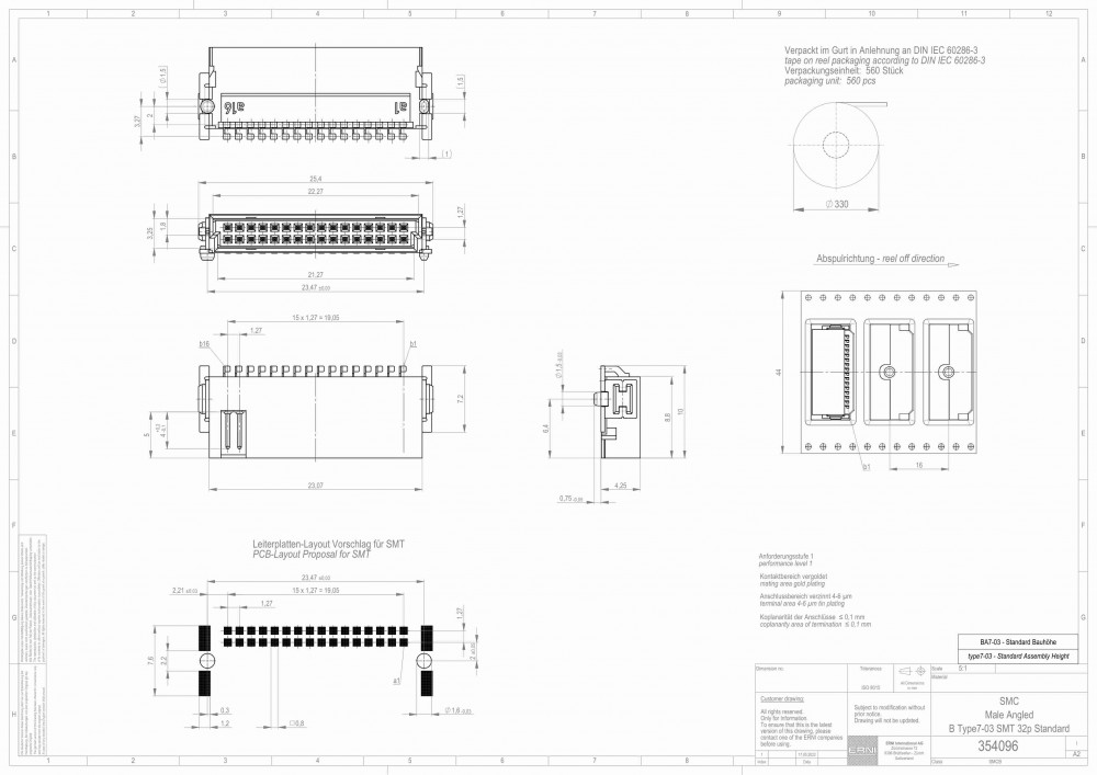 TE Connectivity ERNI 354096 technical document page