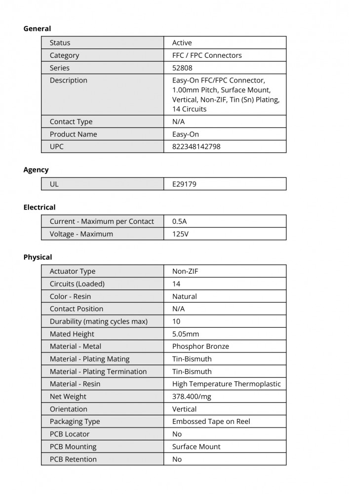 MOLEX 528081470 technical document page 2