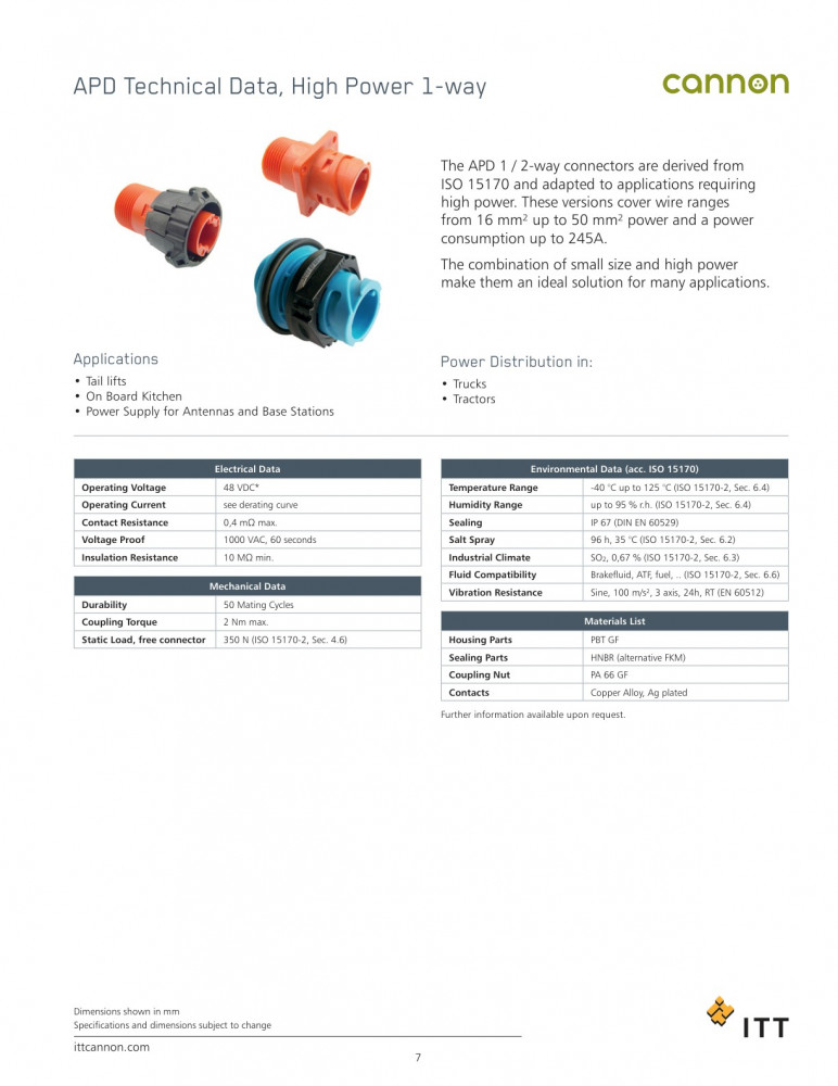 ITT CANNON APD documentation page 7