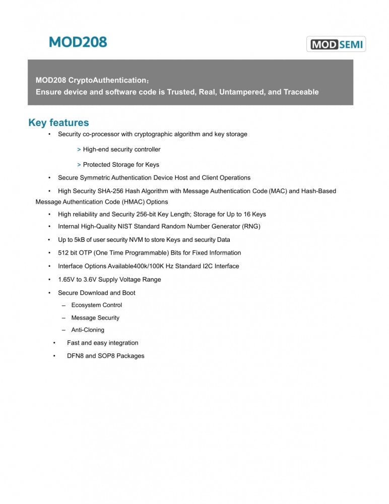 MOD208 datasheet page 2
